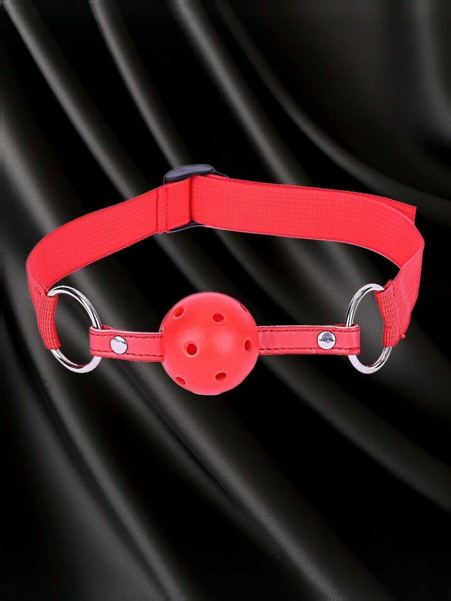 Кляп в рот с мячиком для БДСМ, Секс игрушка, половой кляп, красный