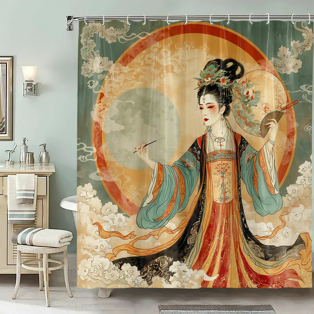 Штора Для Ванной Тканевая, Высота 180 См, Ширина 180 См, Высота 200 См, Ширина 200 См, усиленные Крючки, 12 Штук