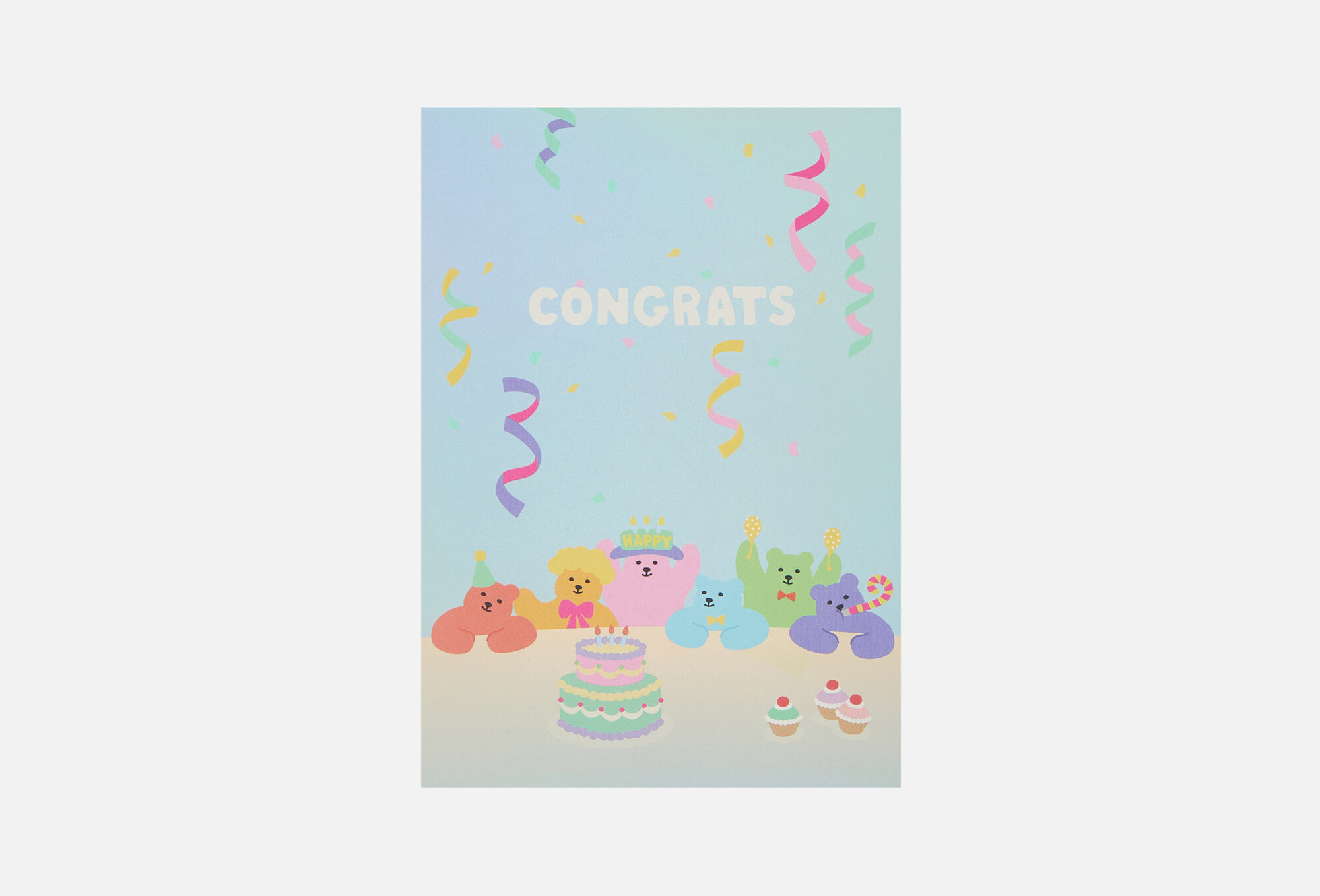Голографическая открытка DAILYLIKE Jelly bear 02 Congratulation
