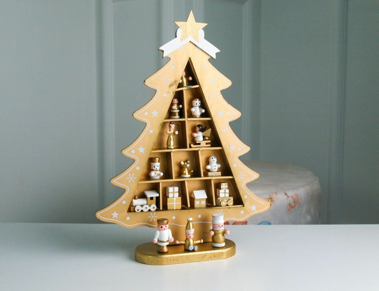 Настольная сувенирная ёлка радость для всех, дерево, бежевый, 31 см, Koopman International GR9002290