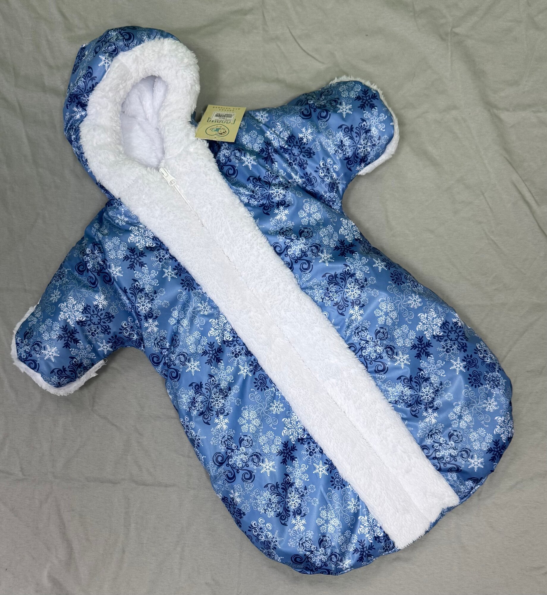 Конверт для новорожденного, конверт на выписку, "Снеговик", Глория Смэл, голубой