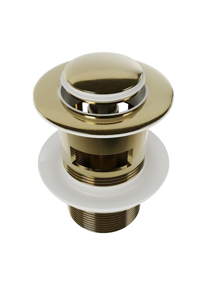 Донный клапан для раковины с переливом Teymi Ritta золото глянцевый T140225