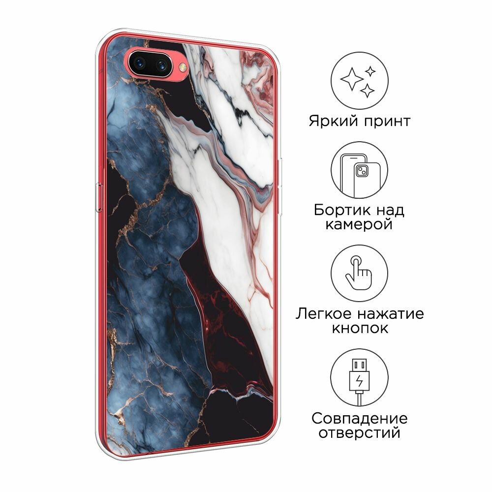 Силиконовый чехол на Oppo A3s / Oppo A3s с принтом "Благородный мрамор" — фото 1