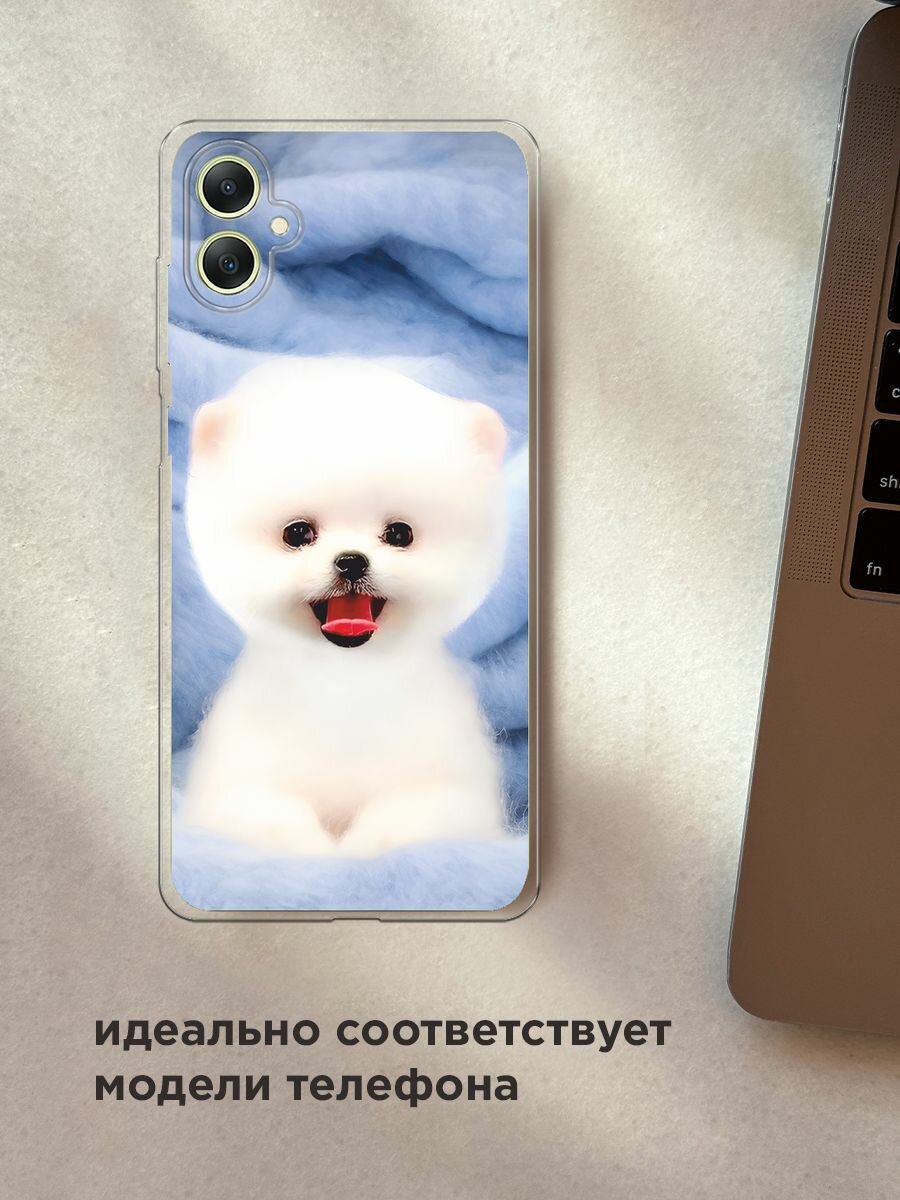 Чехол на Samsung Galaxy A06 / Самсунг Галакси А06 с принтом Белый пёсик — фото 1