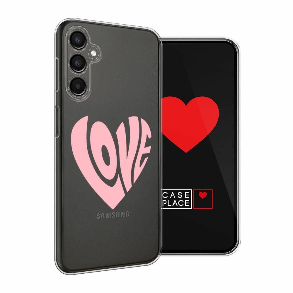 Чехол на Samsung Galaxy A24 / Самсунг Галакси A24 с принтом "Love heart 3 - 14 февраля", прозрачный — фото 1