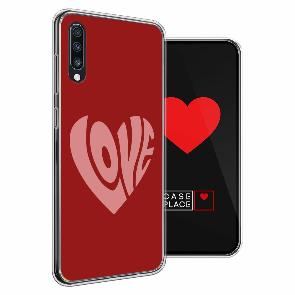 Чехол на Samsung Galaxy A70 / Самсунг Галакси А70 с принтом "Love heart 1 - 14 февраля" — фото 1