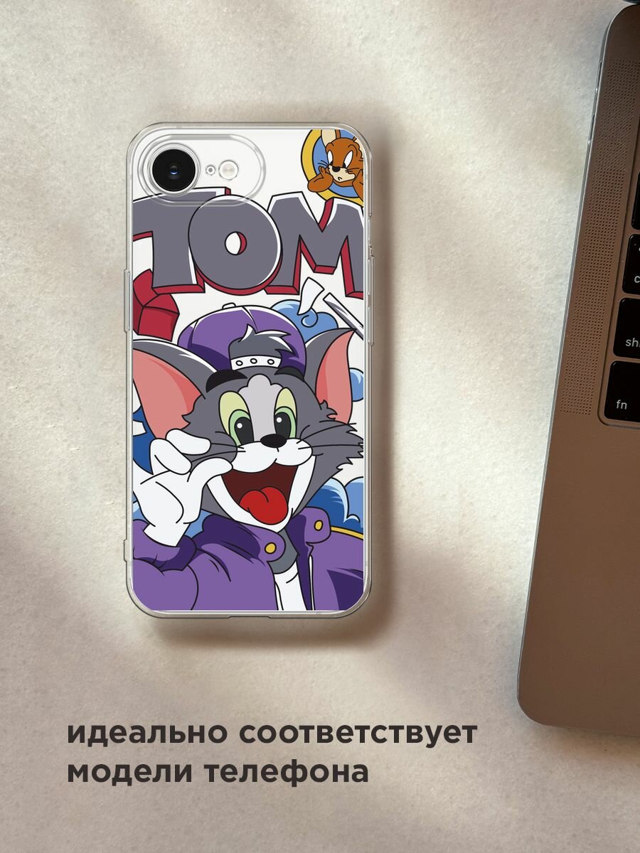 Чехол на Apple iPhone 16e/17e / Айфон 16е/17e с принтом "Том в кепке", прозрачный — фото 1