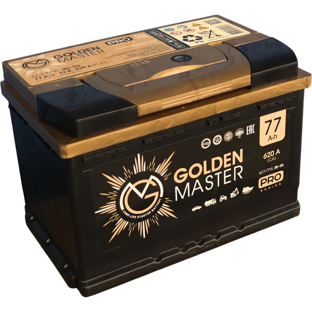 АКБ GOLDEN MASTER pro 6СТ-77 N (R)-(0) 620A 278x175x190 мм 4657819154958