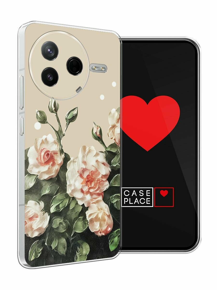 Чехол на Poco F7 Pro / Поко F7 Про с принтом "Цветочная картина 1" — фото 1