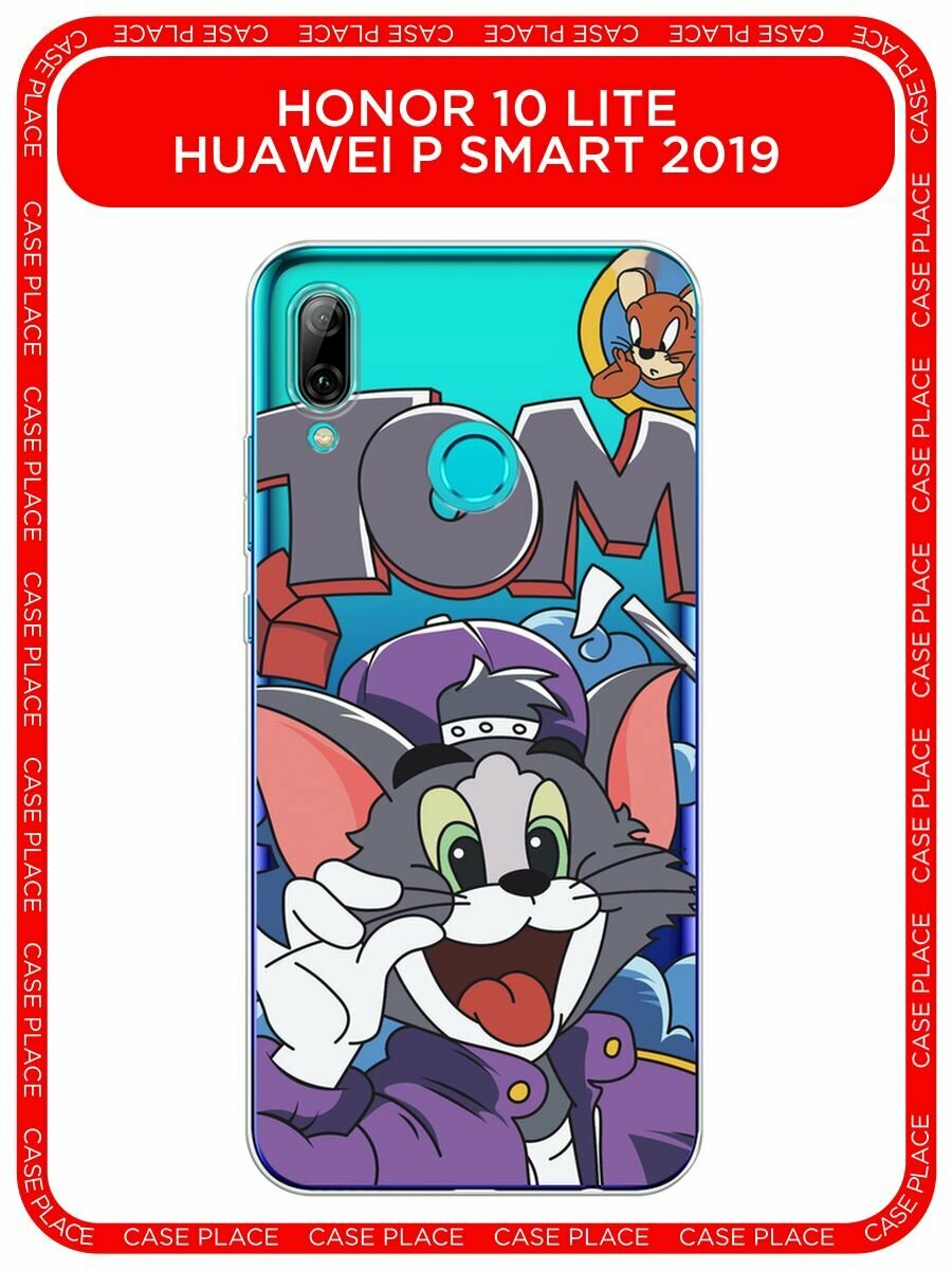 Чехол на Huawei P Smart 2019/Honor 10 Lite / Хуавей П Смарт 2019 с принтом "Том в кепке", прозрачный