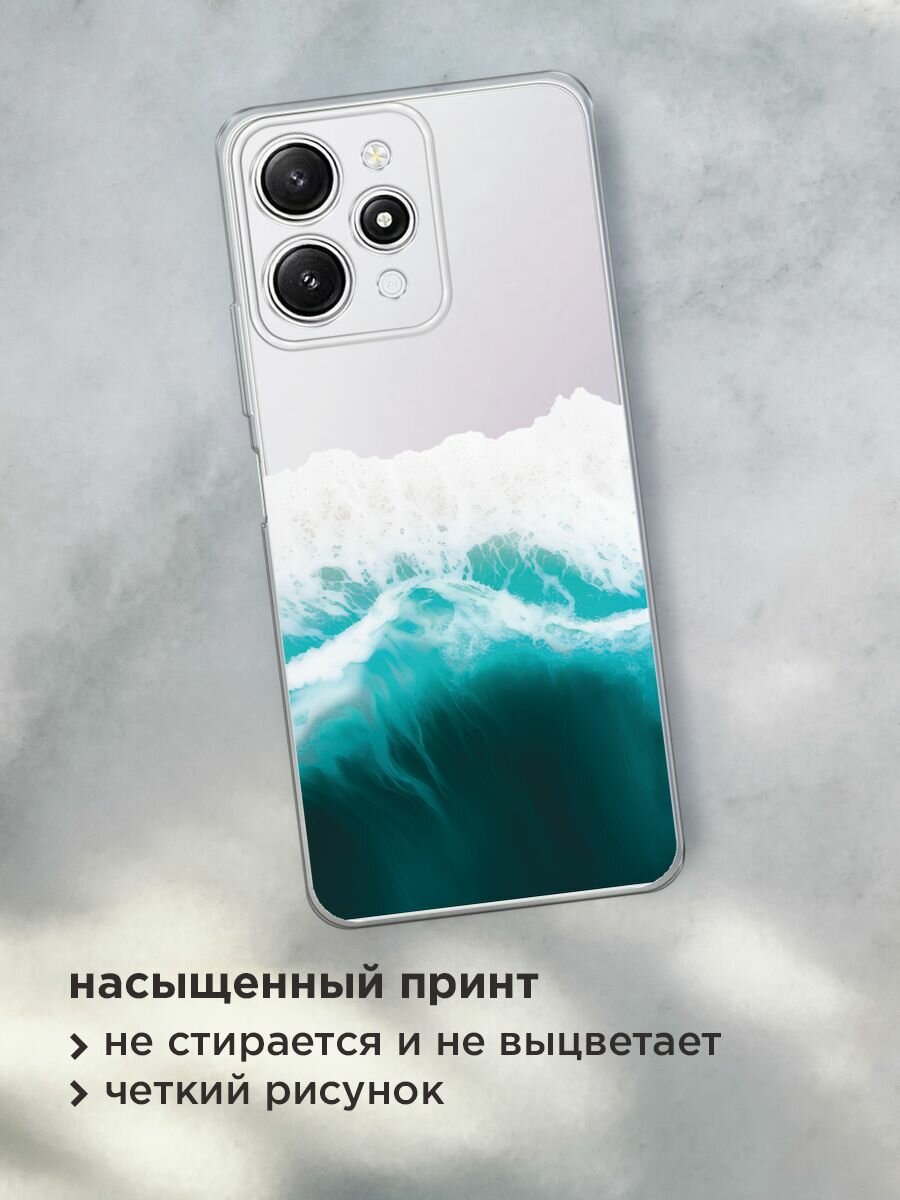 Чехол на Xiaomi Redmi 12 / Сяоми Редми 12 с принтом "Большая волна", прозрачный — фото 1