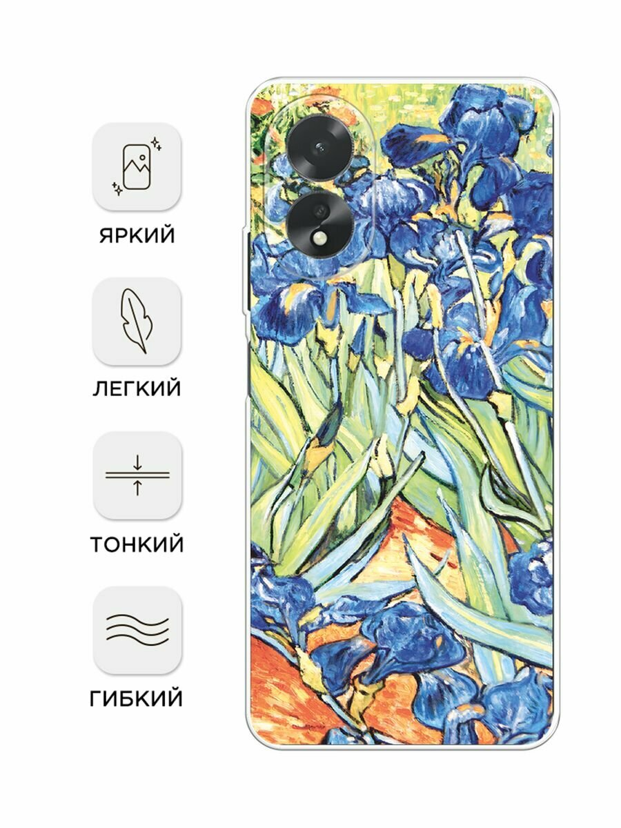 Чехол на Oppo A38/A18 / Оппо A38/A18 с принтом "Ирисы Ван Гог" — фото 1