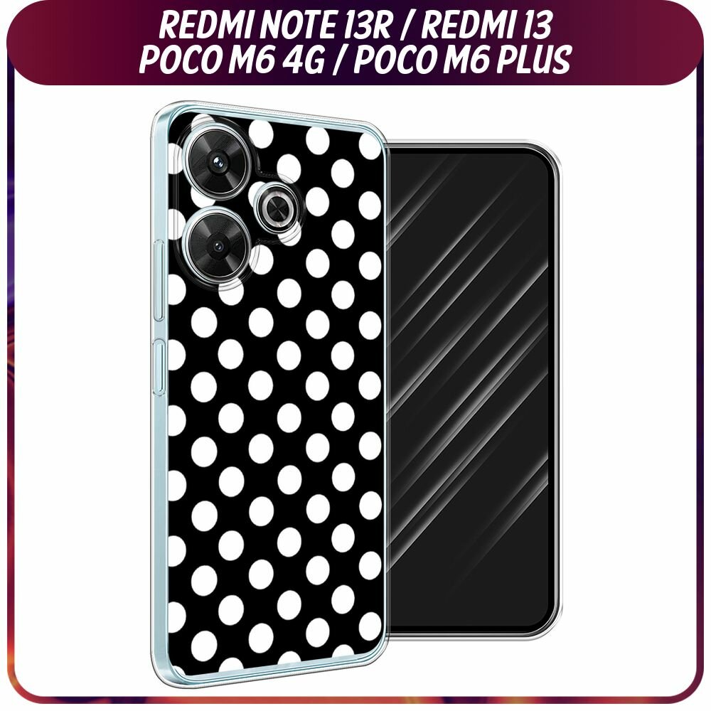 Чехол на Xiaomi Redmi Note 13R/Redmi 13/Poco M6 4G/M6 Plus / Сяоми Редми Ноут 13R/Редми 13/Поко М6 4G с принтом горох