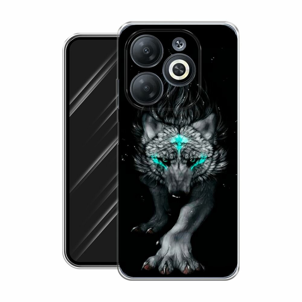Чехол на Infinix Smart 8/8 HD/HOT 40i / Инфиникс Смарт 8/8 HD/HOT 40i с принтом "Крадущийся волк" — фото 1