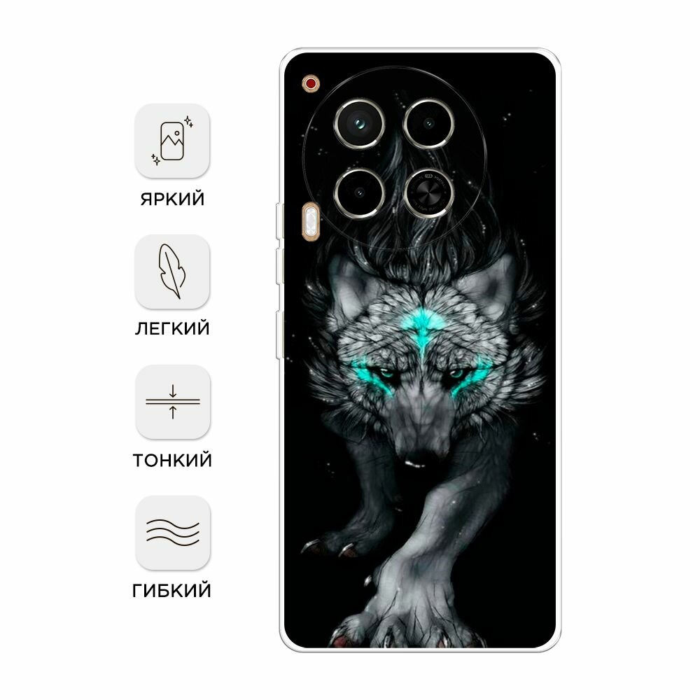 Чехол на Tecno Camon 30 4G / Текно Камон 30 4G с принтом "Крадущийся волк" — фото 1