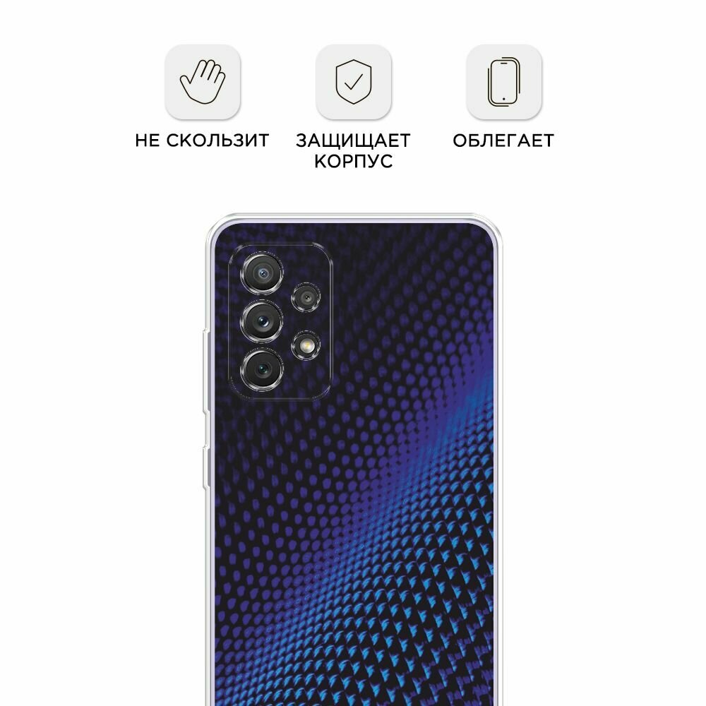 Чехол на Samsung Galaxy A73 / Самсунг Галакси А73 с принтом "Синий карбон" — фото 1