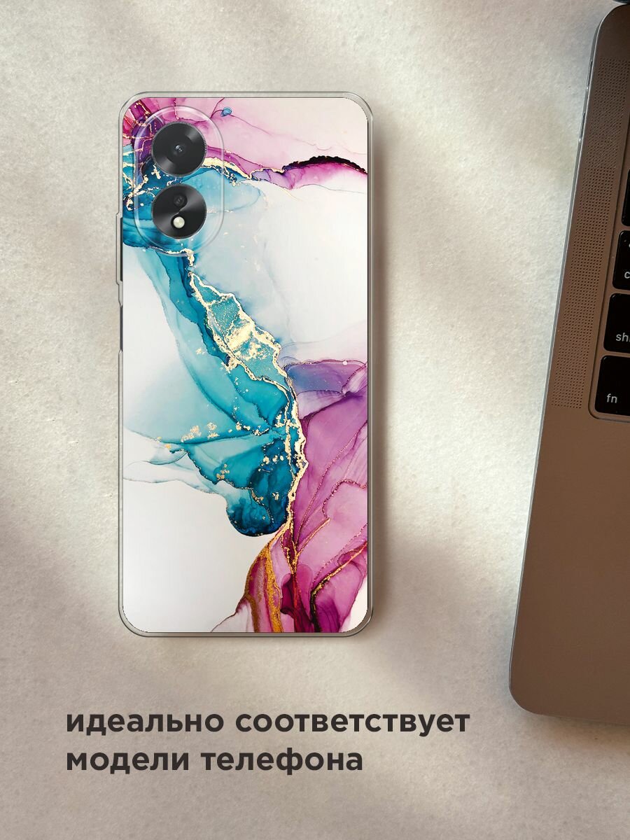 Чехол на Oppo A38/A18 / Оппо A38/A18 с принтом "Розовые разводы рисунок" — фото 1