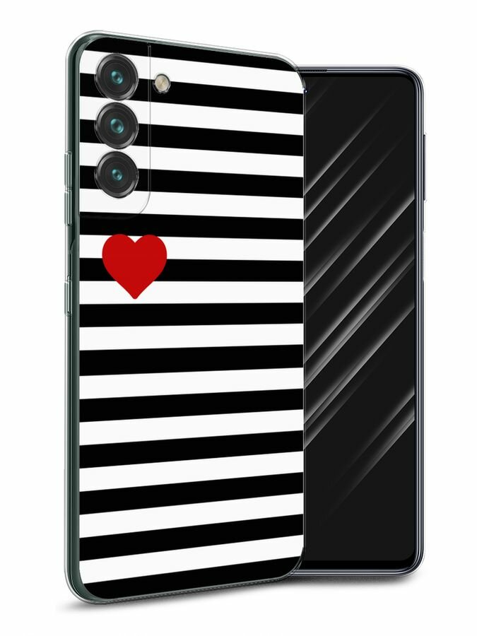 Чехол на Samsung Galaxy S22 / Самсунг Галакси S22 с принтом "Красное сердце"