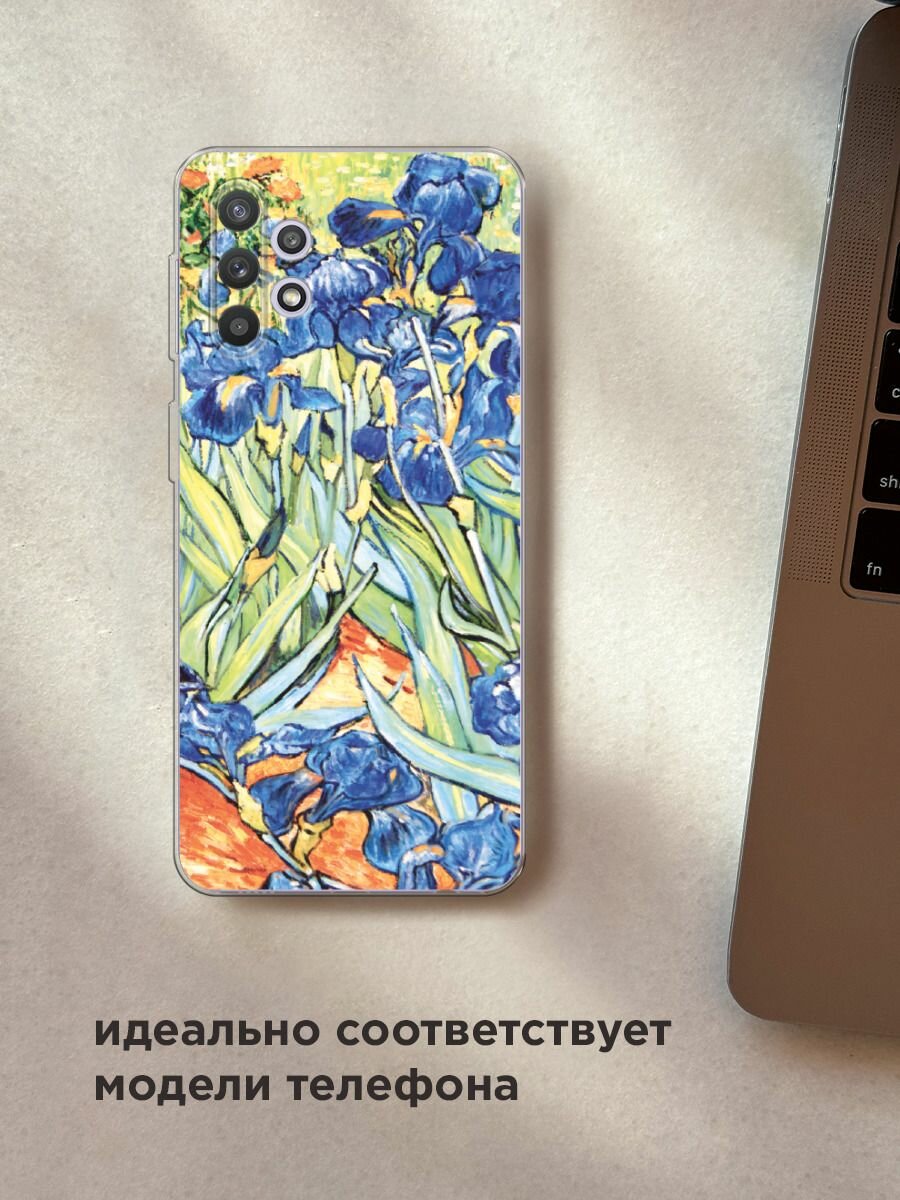 Чехол на Samsung Galaxy A32 / Самсунг Галакси А32 с принтом "Ирисы Ван Гог" — фото 1
