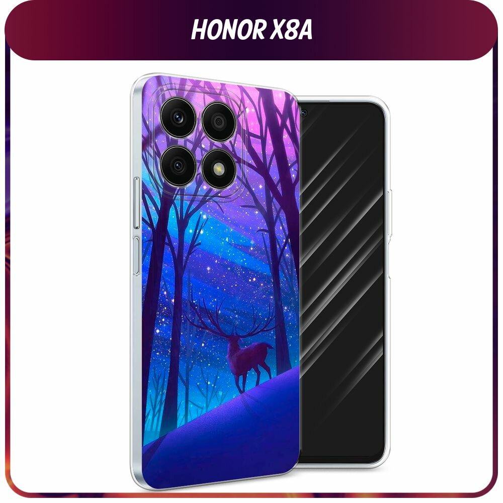 Силиконовый чехол на Honor X8A / Хонор X8A с принтом "Северный олень"