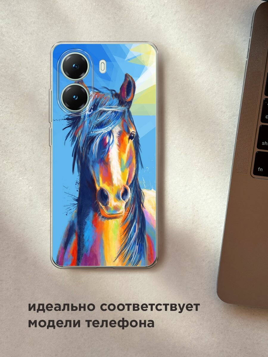 Силиконовый чехол на Poco X7 Pro / Поко X7 Про с принтом "Лошадь арт 3" — фото 1