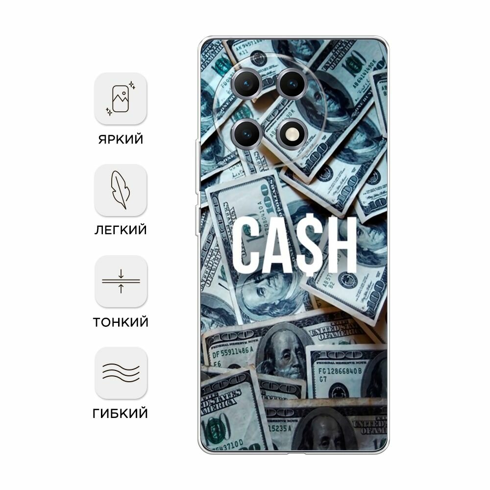 Силиконовый чехол на Tecno Camon 30S / Текно Камон 30S с принтом "Cash" — фото 1
