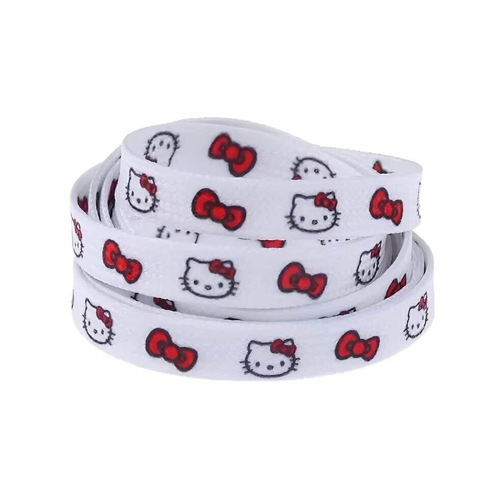 Шнурки для обуви с рисунком Hello Kitty 120 см/ Шнурки с рисунком из мультфильма/ Аксессуары, подарки, игрушки, 1 пара