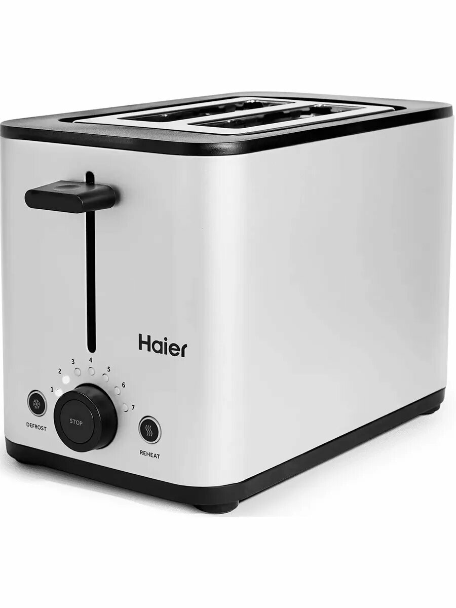 Тостер Haier HT-601 нержавеющая сталь, функция подогрева и размораживания, 900 Вт