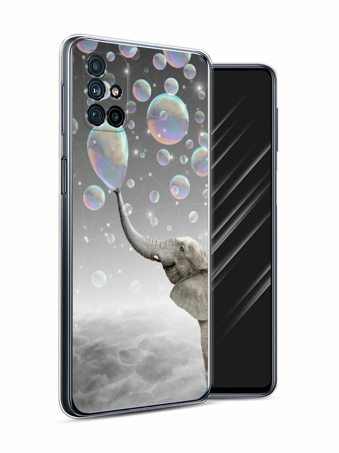 Чехол на Samsung Galaxy M31s / Самсунг Галакси M31s с принтом "Слон и мыльные пузыри"