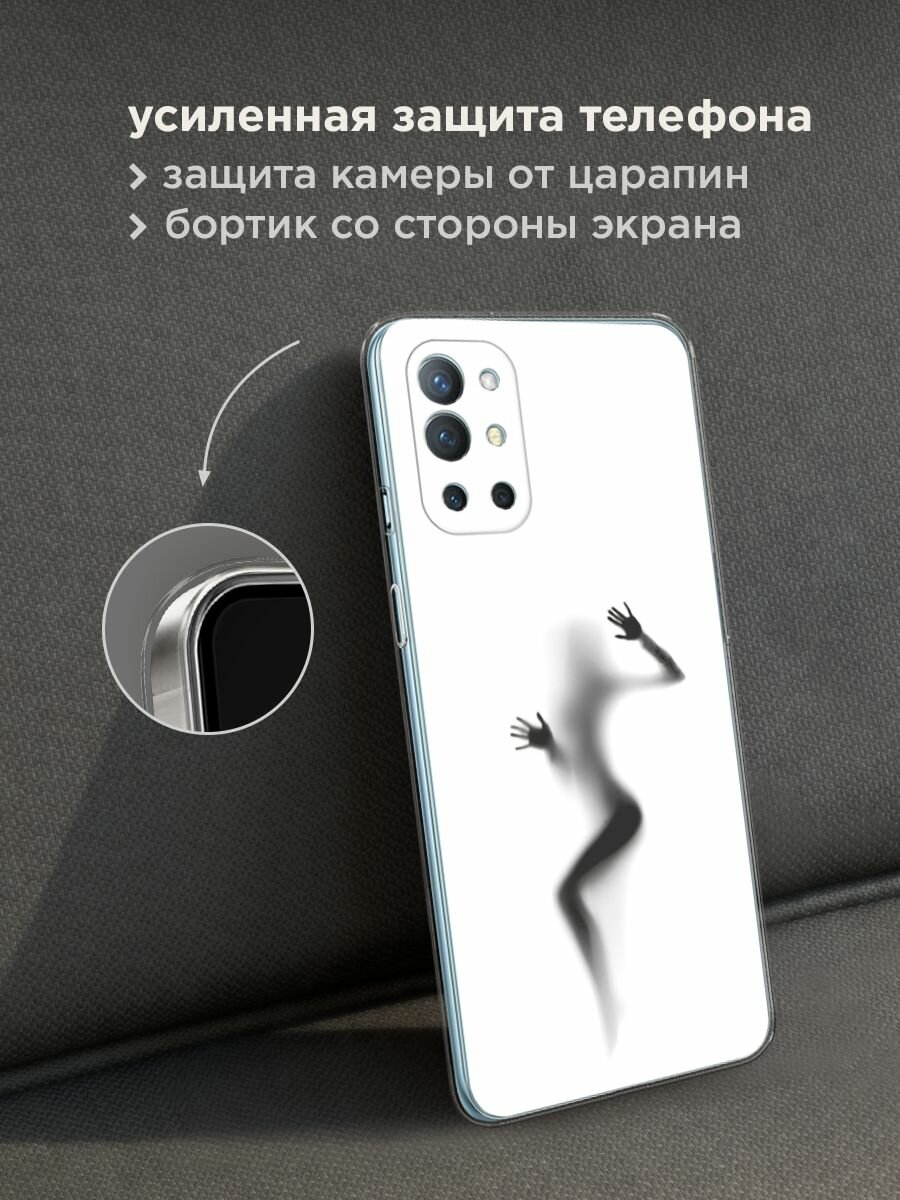 Силиконовый чехол на OnePlus 9R / ВанПлас 9R с принтом "Девушка в душе" — фото 1