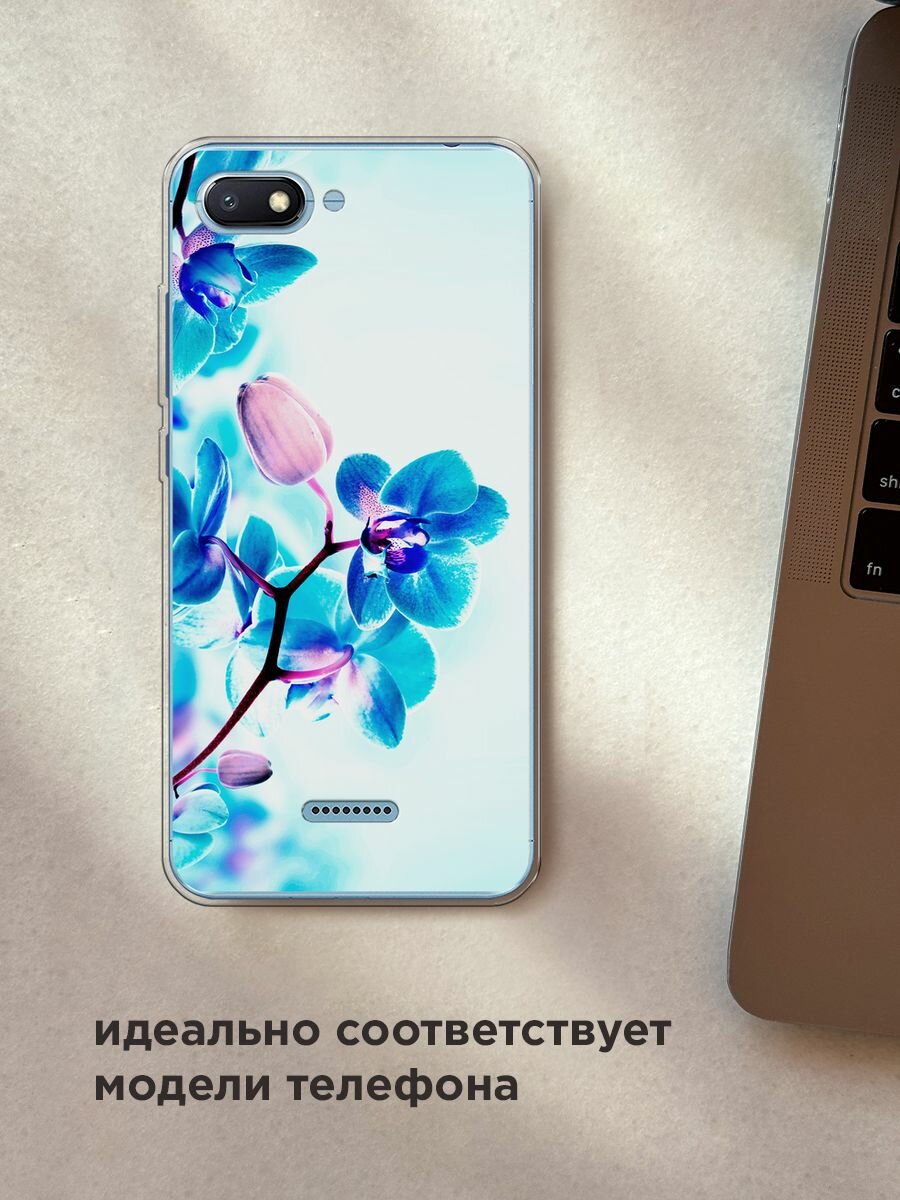 Чехол на Xiaomi Redmi 6A / Сяоми Редми 6А с принтом "Голубая орхидея" — фото 1