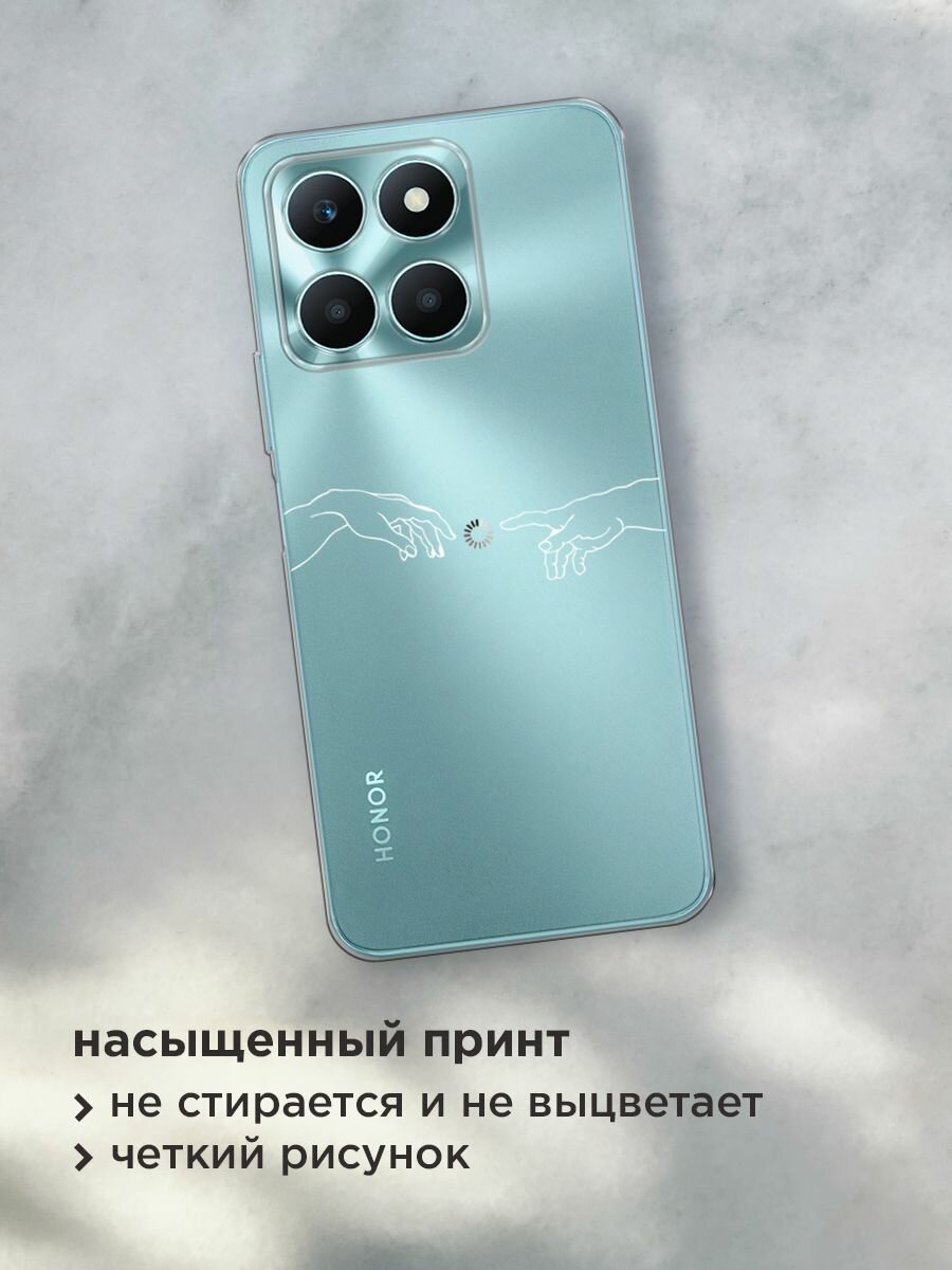 Чехол на Honor X6A / Хонор X6A с принтом "Загрузка творения", прозрачный — фото 1