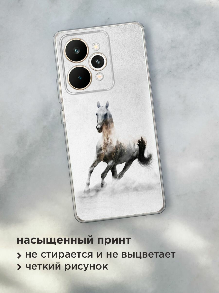 Чехол на Realme 15 Pro / Реалми 15 Про с принтом "Лошадь лес" — фото 1