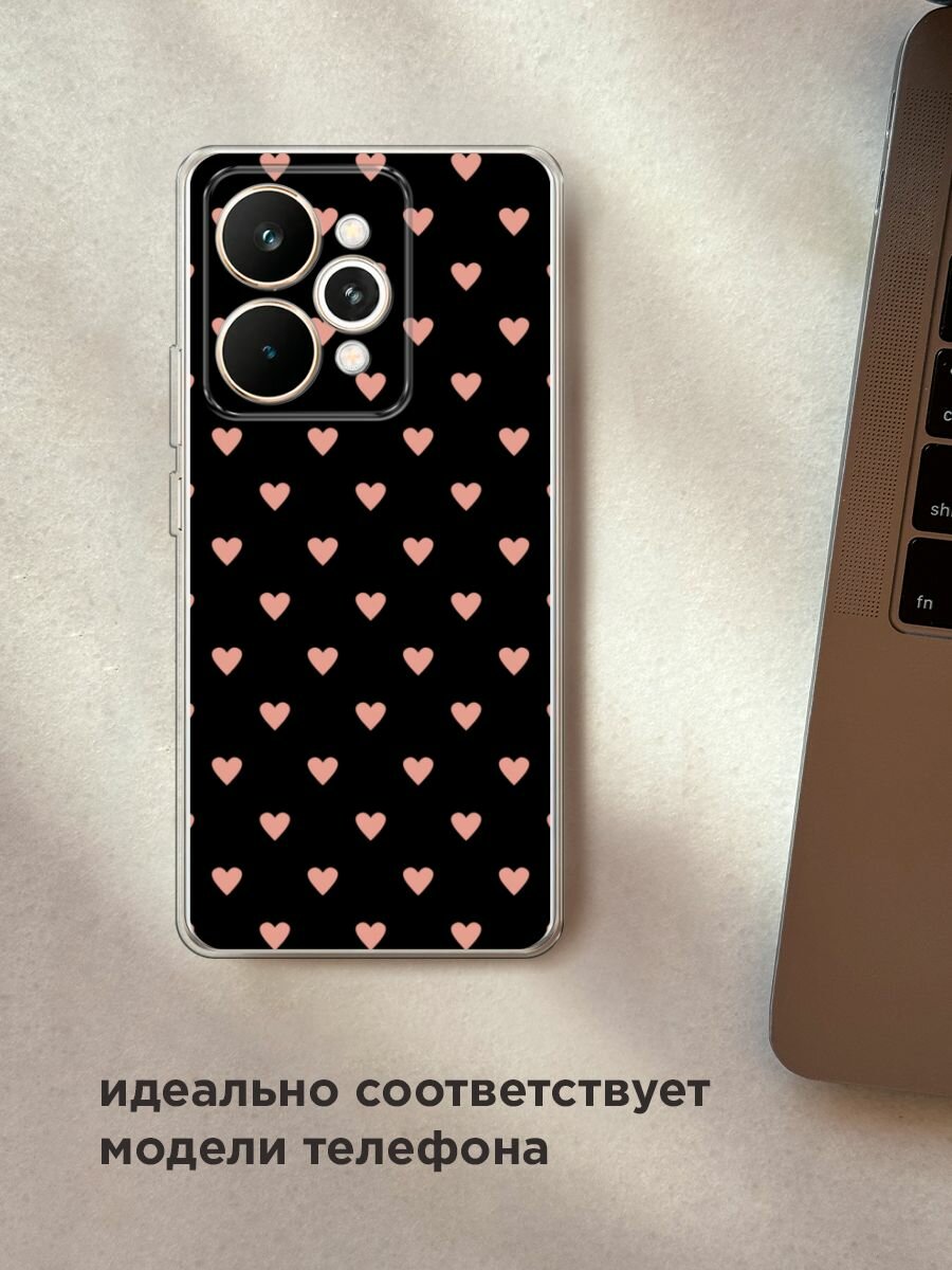 Чехол на Realme 15 Pro / Реалми 15 Про с принтом "Розовые сердечки" — фото 1