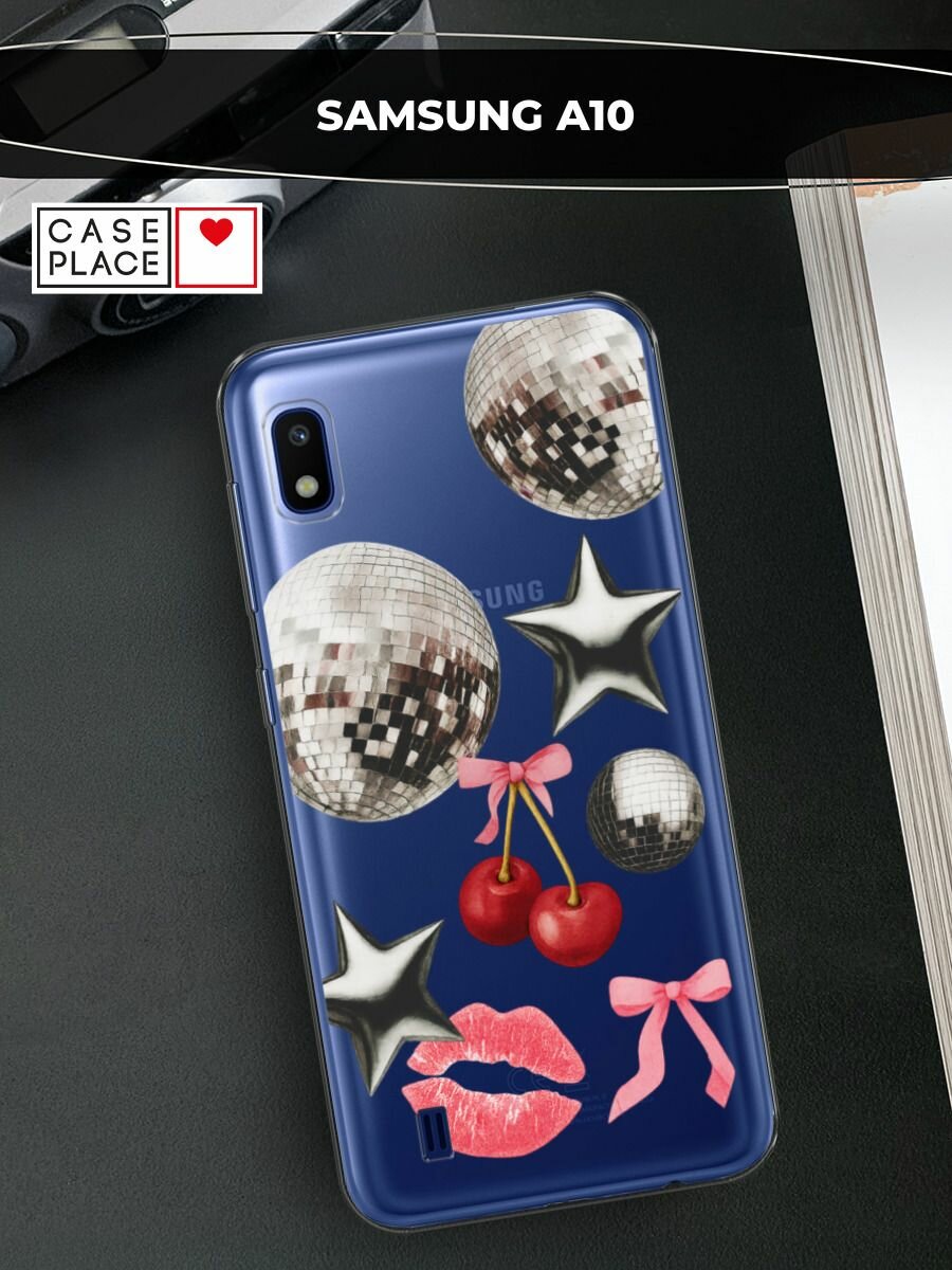 Чехол на Samsung Galaxy A10 / Самсунг Галакси А10 с принтом "Стильная подборка", прозрачный
