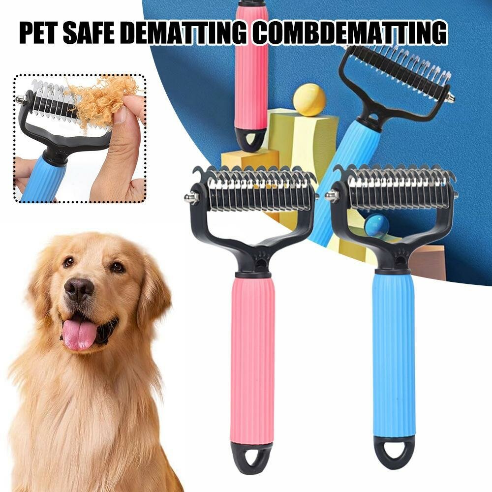 Расческа для кошек и собак дешеддер колтунорез , для удаления колтунов и ухода за длинношерстными кошками и собаками