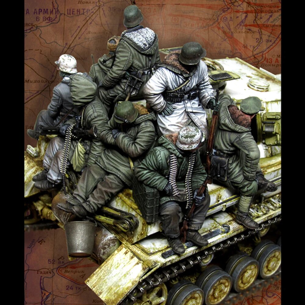 Набор солдатиков зкбозк 1/35, 8 шт, резиновые фигурки, военная тематика
