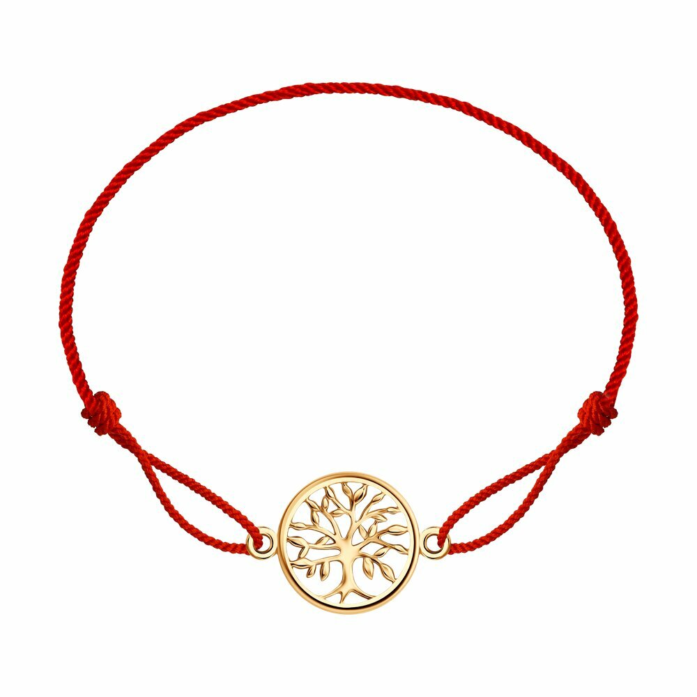 Браслет-нить, красное золото, 585 проба