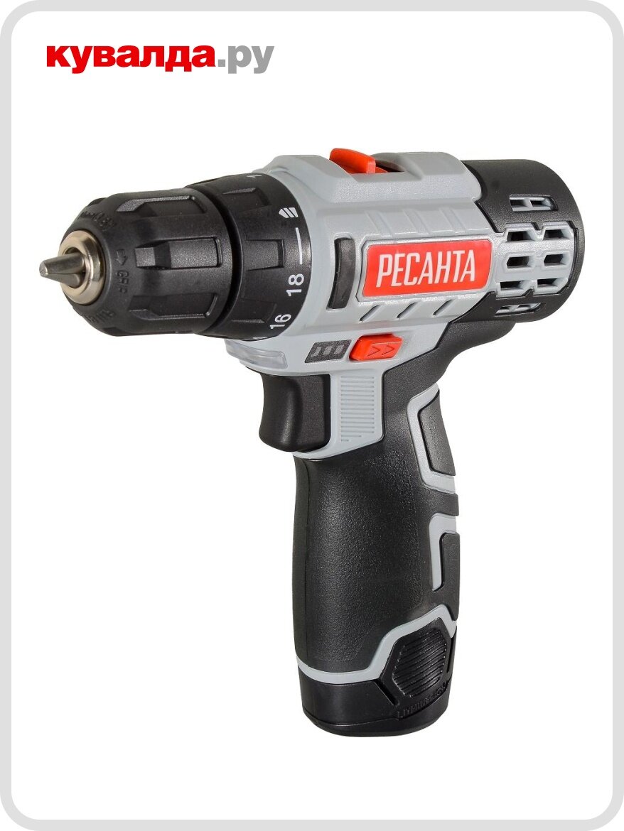 Дрель-шуруповерт аккумуляторная Ресанта ДА-12-2ЛК