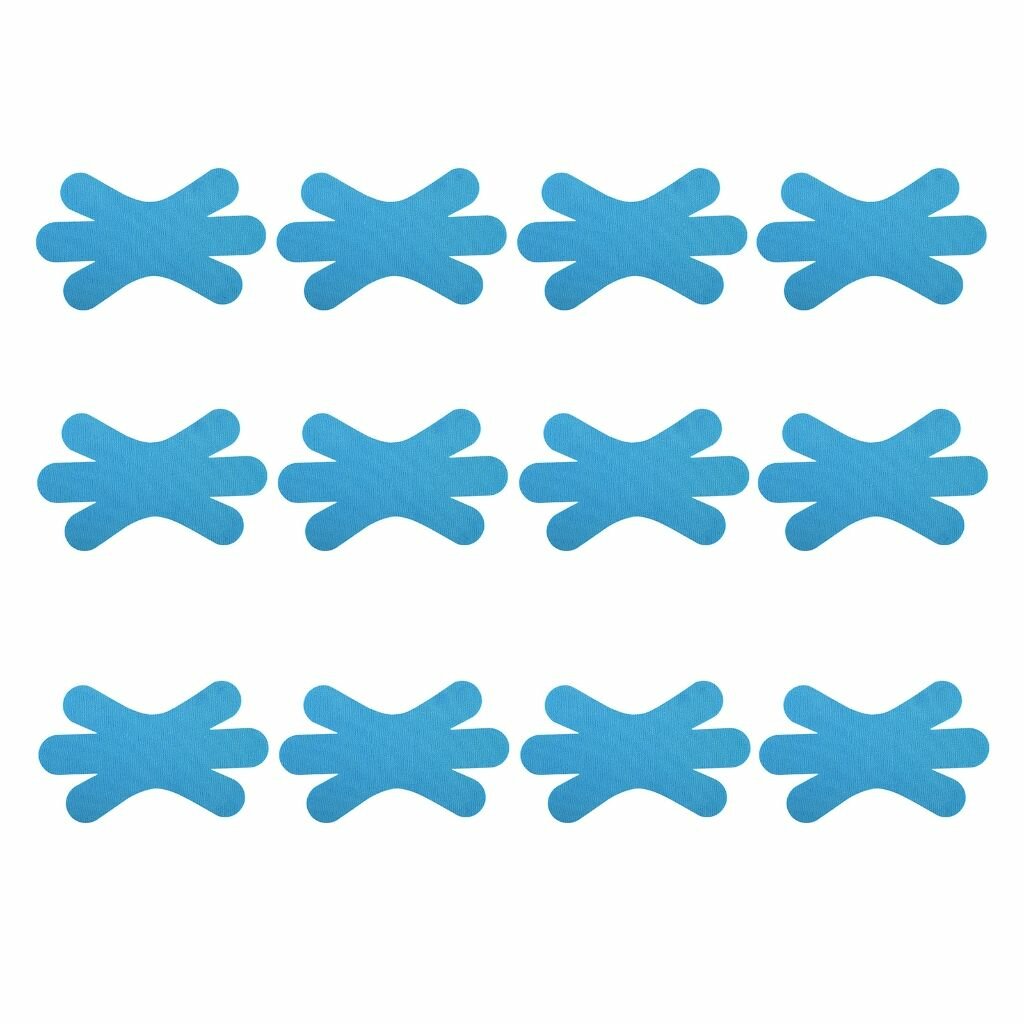 Набор из 12 эластичных наколенников с кинезиологической лентой для поддержки и антифрикционным спортивным бинтом синий