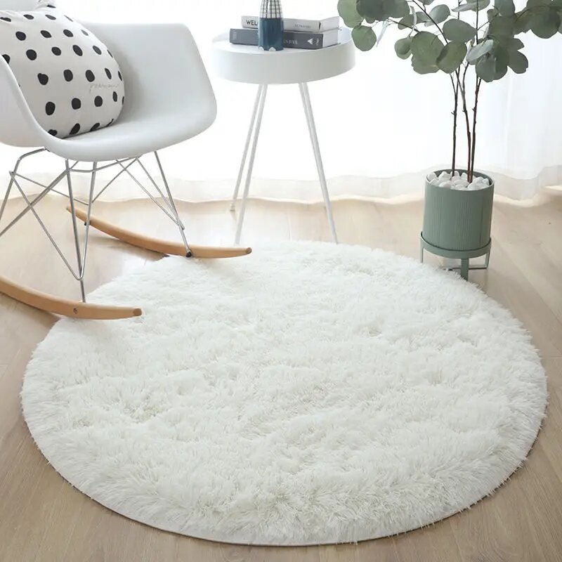 Круглый плюшевый ковёр O SHI CAR Белый, 100X100cm(39.3inch), Cream White
