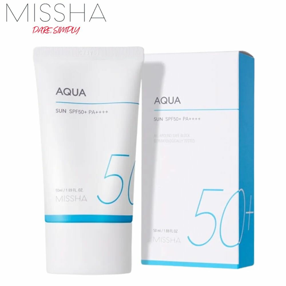 MISSHA Солнцезащитный крем на 75% с водной эссенцией , Safe Block Aqua Sun SPF50+, Оригинальная корейская косметика