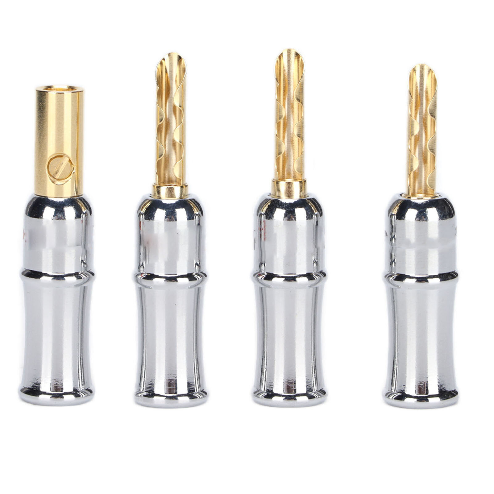 Preffair 4pcs Banana Plugck Разъем 24K золотой банановой штекер для динамиков BA1451
