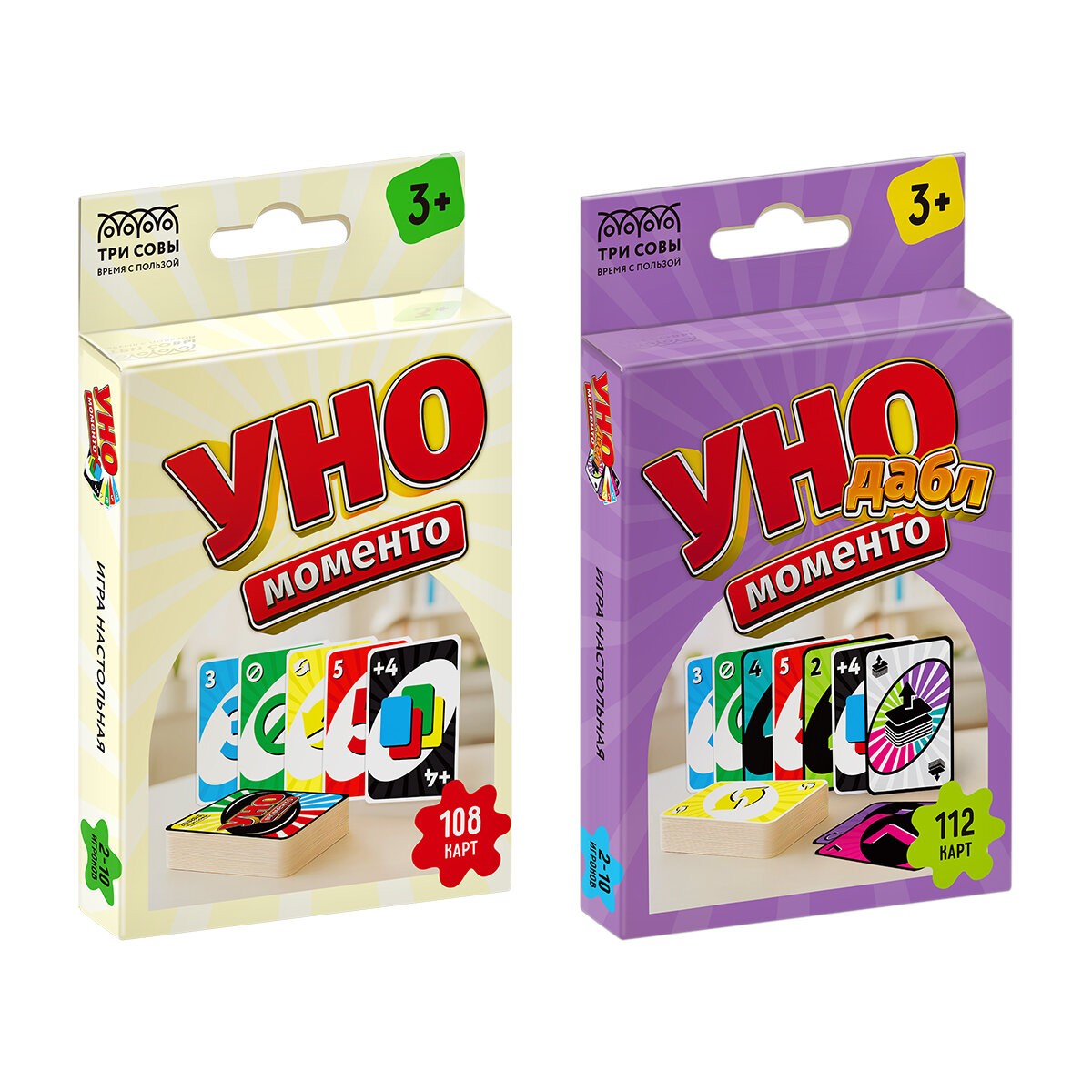 Игра настольная ТРИ совы "Уно Моменто" 2в1