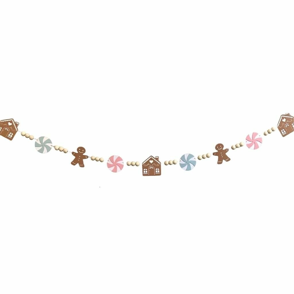 Рождественское украшение камина-004