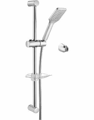 Душевой гарнитур E.C.A. Tiera 102146029EX хром, глянцевый, латунный, лейка для душа со шлангом и держателем, лейка для душа со шлангом и штангой