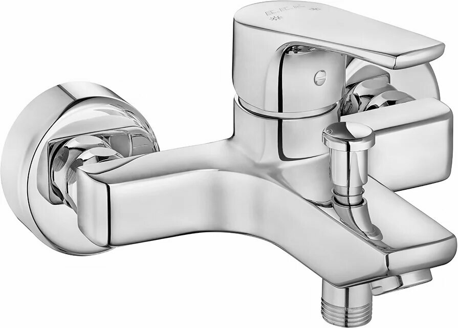 Смеситель для ванны с душем E.C.A. Niobe 102102482EX настенный, однорычажный, хром, глянцевый, латунный, без лейки, с керамическим картриджем