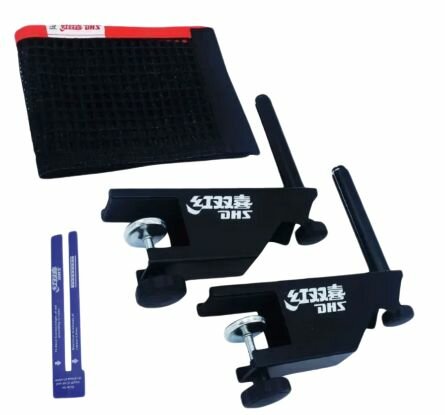 Сетка для тенниса DHS W100, крепление в комплекте, стальная, чёрная