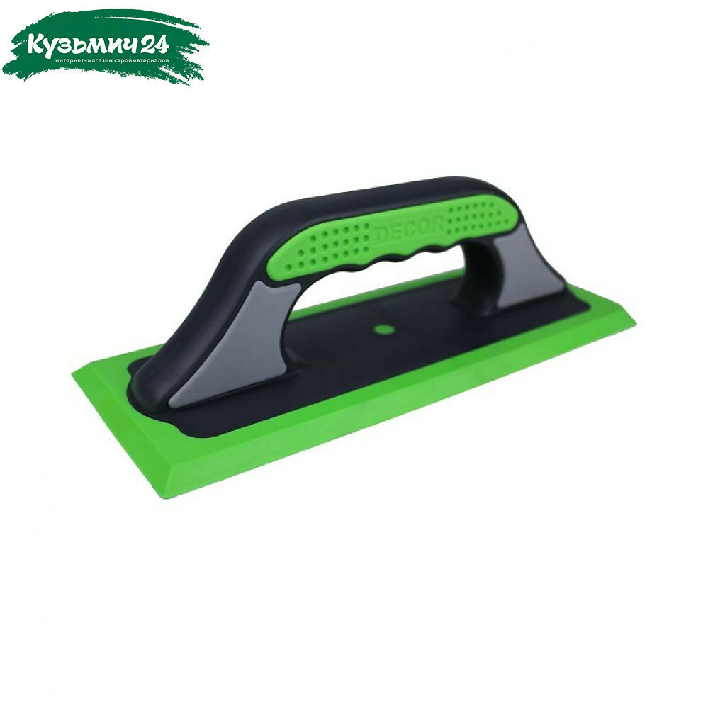 Терка DECOR 3К жёсткая зелёная резина 260мм*100мм 570-002
