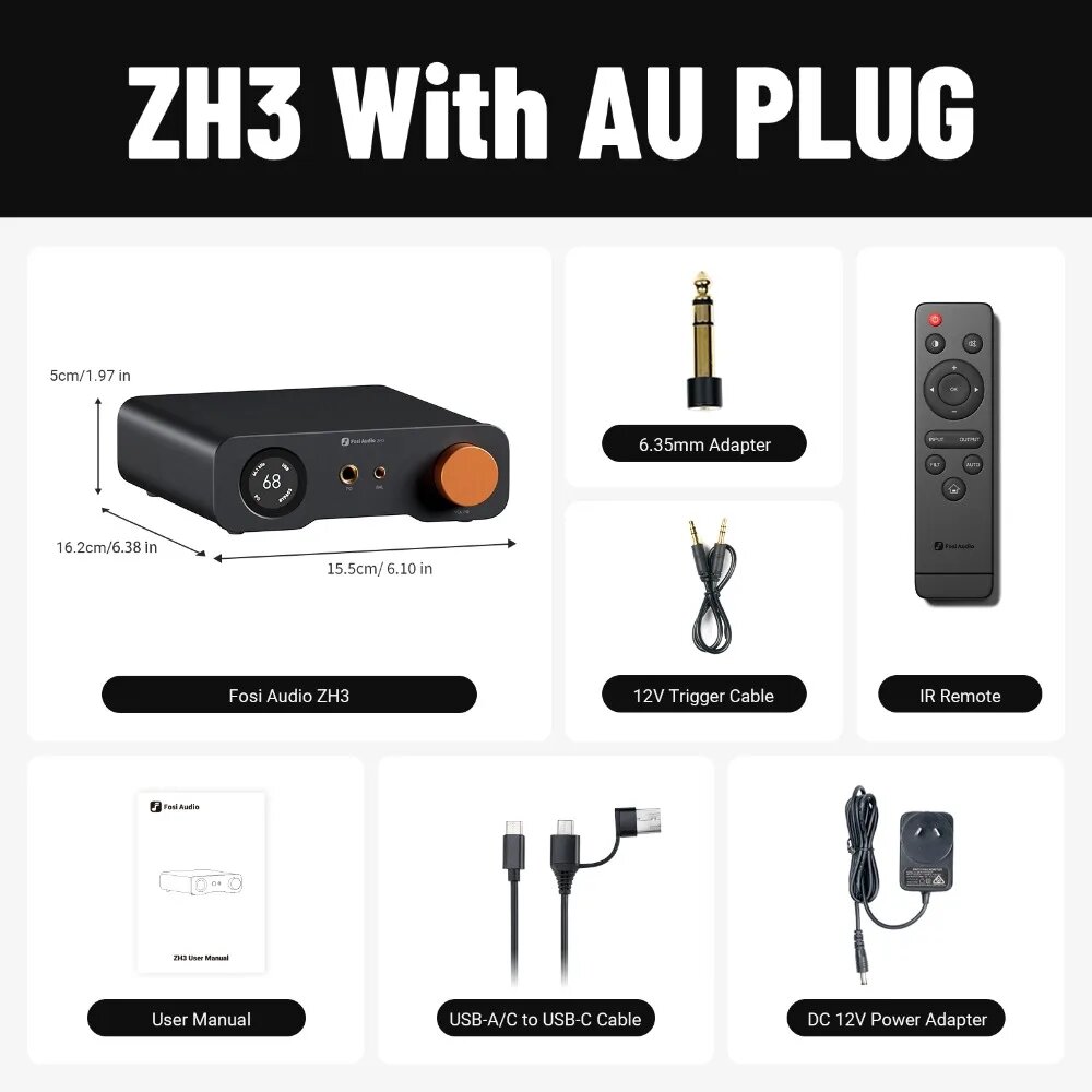 Fosi Audio ZH3 ЦАП/усилитель для наушников ZH3-AU